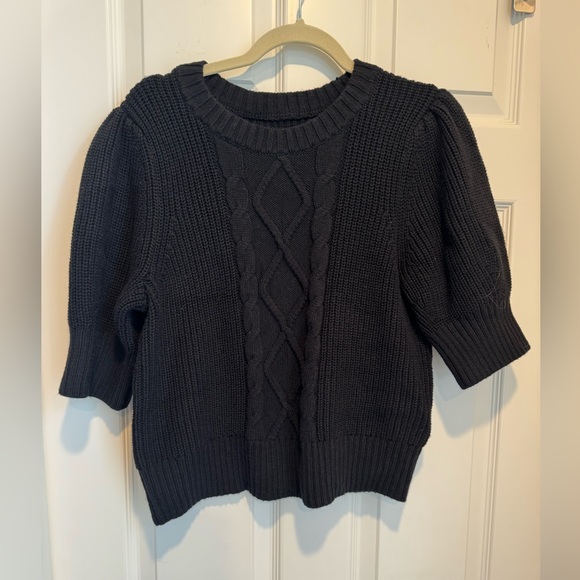 GAP | Sweaters | New With Tags Large Black Cable Sweater Short Sleeve ...